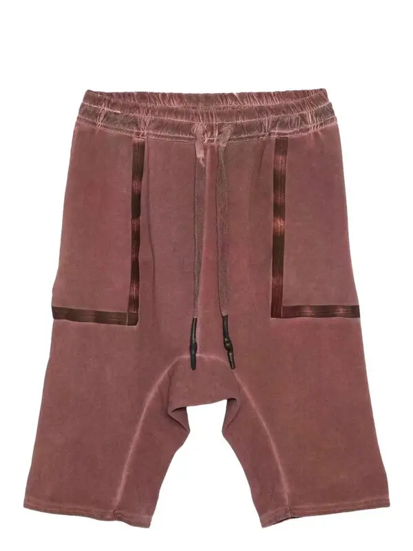 69 Elasticated-waistband Drop-crotch Shorts - Red
