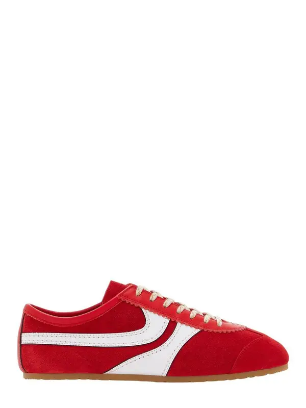 Dries Van Noten Suede Lace-up Sneakers - Red