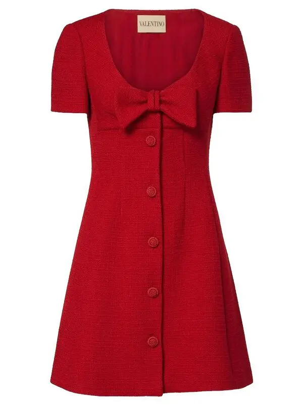 Valentino Garavani Wool-blend Tweed Minidress - Red