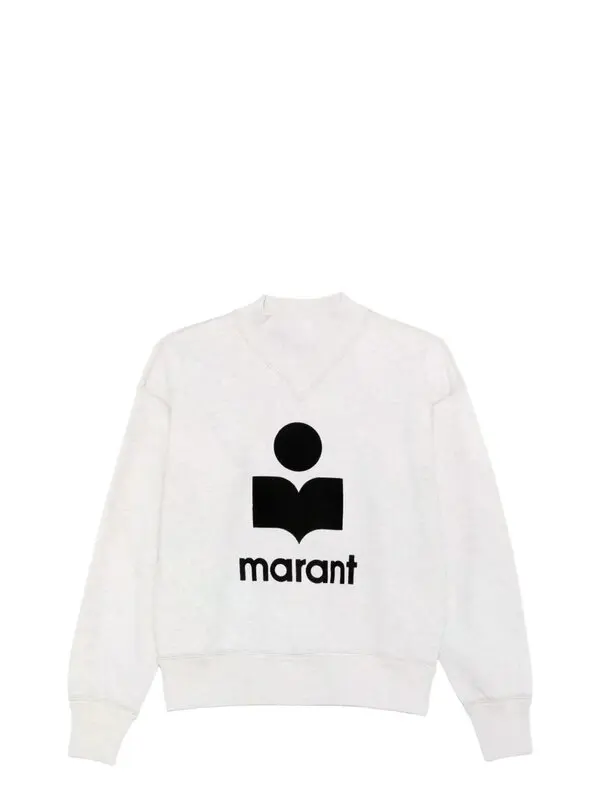 MARANT ETOILE Flocked Logo Sweatshirt - Neutrals