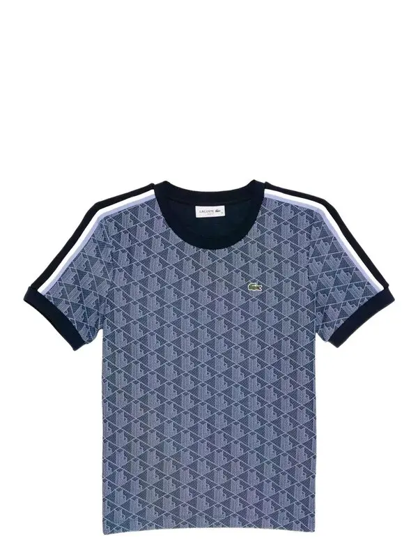Lacoste Monogram T-shirt With Embroidered Logo - Blue