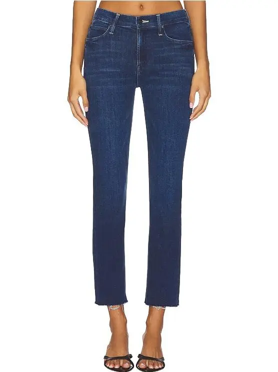 MOTHER The Mid Rise Dazzler Ankle Fray Jeans In . Also - Blue