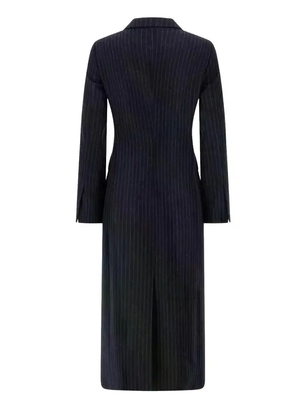 Alberto Biani Pinstripe Double-breasted Coat - Blue