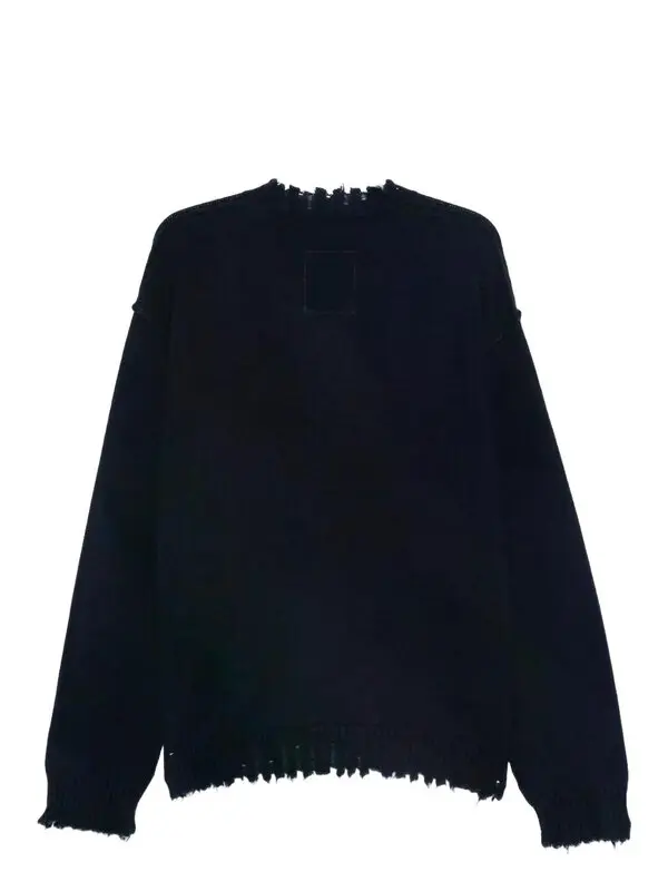 UMA WANG Cashmere Jumper With Frayed Hem - Blue