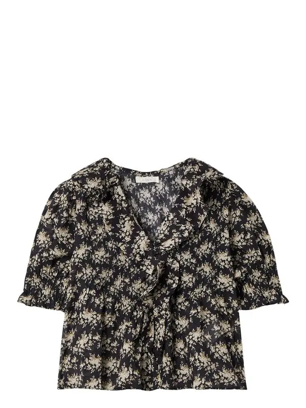 DÔEN Henri Floral-print Organic Cotton-voile Top - Multi