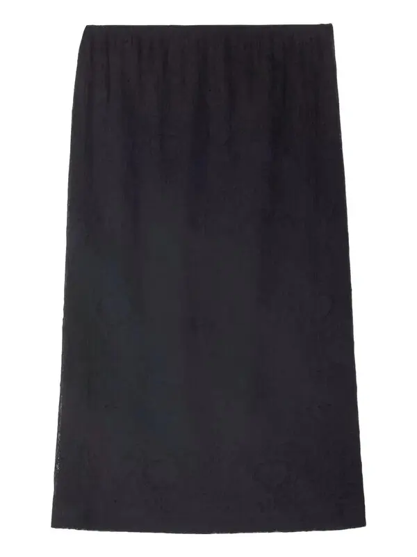 Fabiana Filippi Lace Panel Midi Pencil Skirt - Black