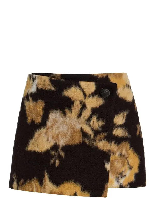 Cult Gaia Cornelia Floral Felt Mini Wrap Skirt - Multi