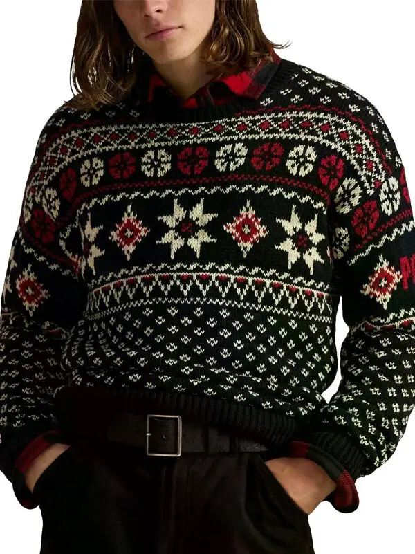 Polo Ralph Lauren Fair-isle Pattern Crew-neck Sweater - Black