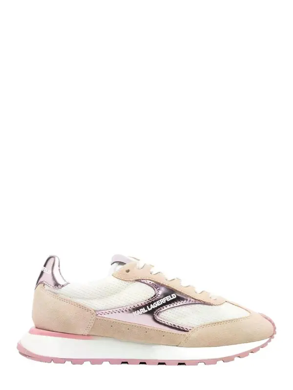 Karl Lagerfeld Kairo Suede And Mesh Panelled Sneakers - Neutrals
