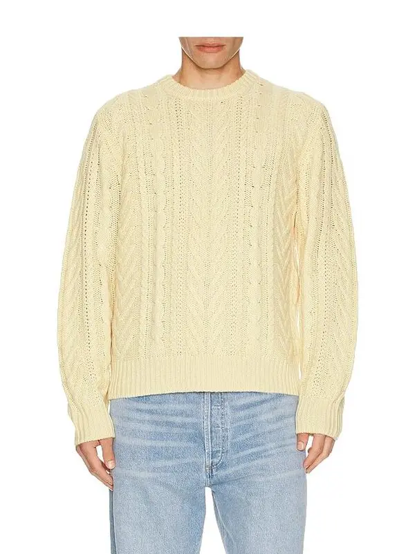 Guest In Residence Fisherman Crew Neck Sweater - Yellow