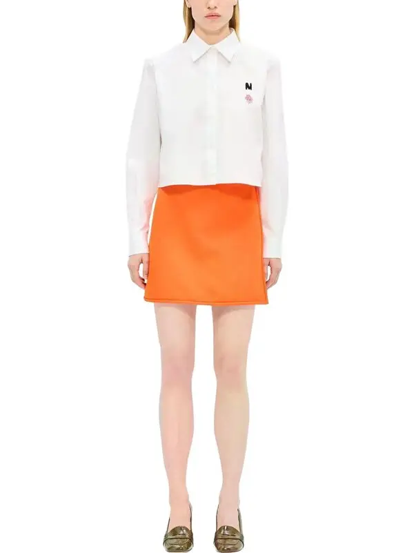 MSGM Button-fastening Mini Skirt - Orange