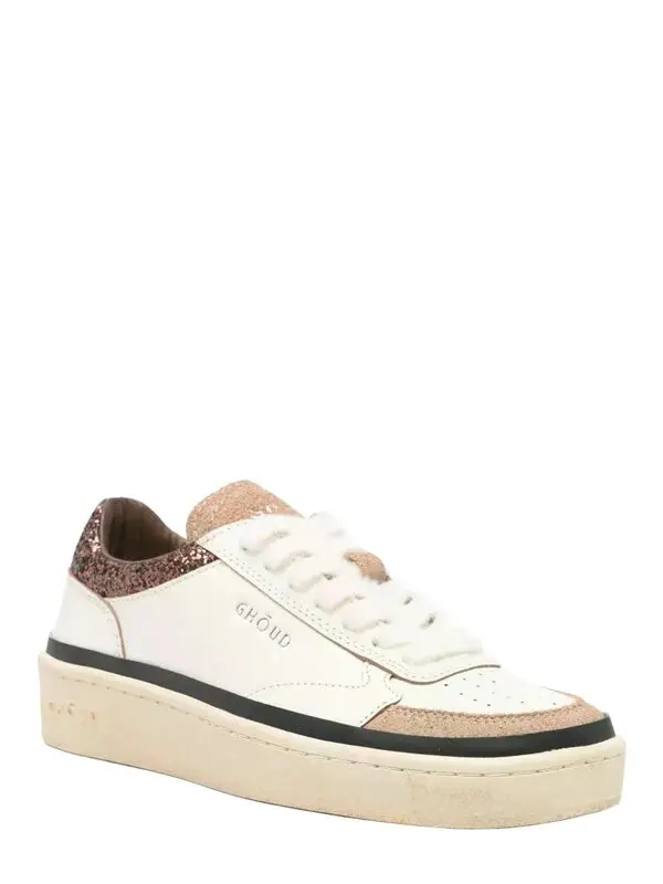 GHOUD VENICE Pads Glitter Embellishment Panelled Lace-up Sneakers - Neutrals