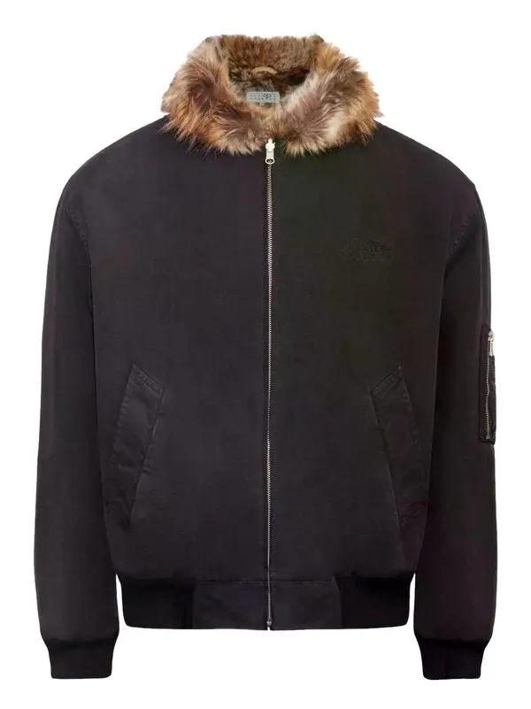 MAISON MARGIELA Fur-collar Cotton Bomber Jacket - Black
