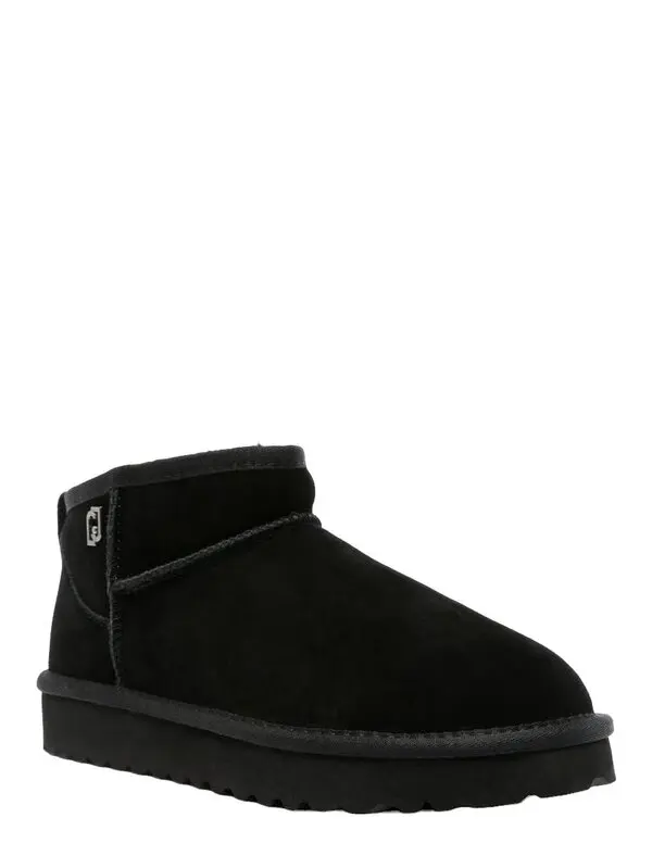Liu Jo Suede Ankle Boots With Faux-shearling Lining - Black