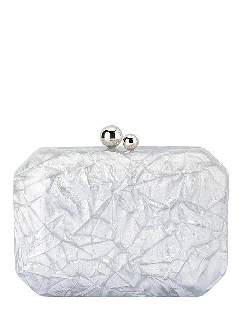 OLGA BERG Mateo Clutch - Metallic Silver