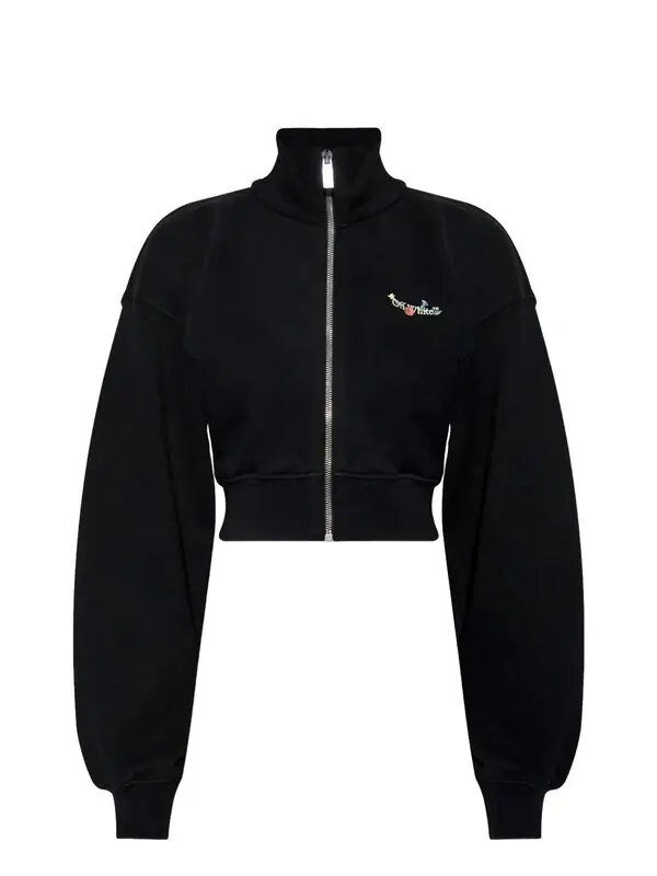 Off-White Zip Floral Knitwear - Black