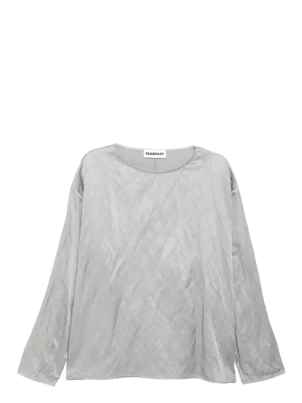YEAREAST Textured Long Sleeve Top - Silver