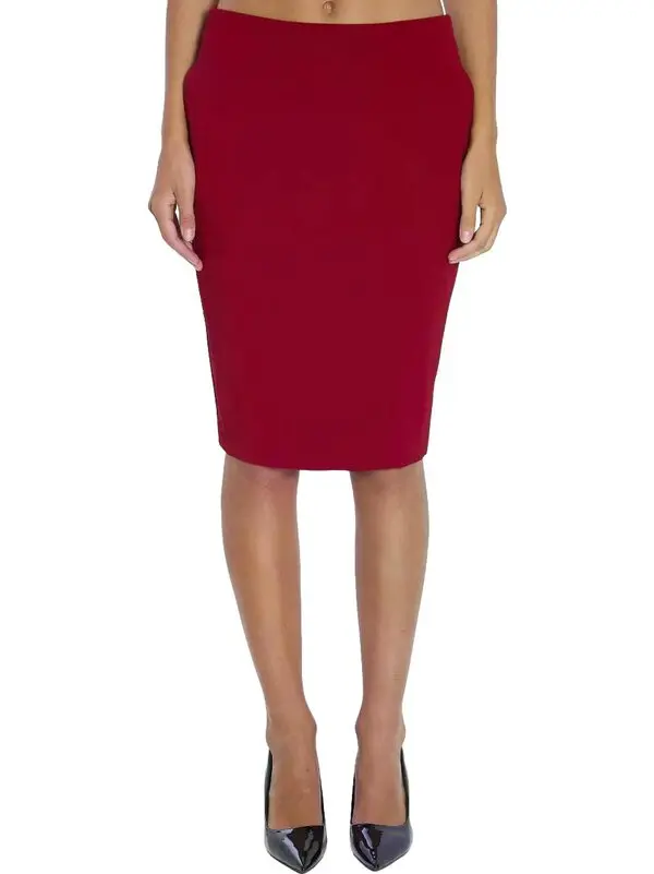 Saint Laurent Silk Blend Pencil Skirt - Red