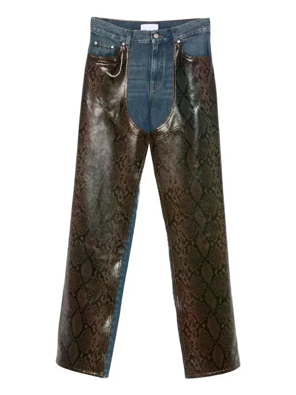 Stella McCartney Snakeskin Panel Jeans - Blue