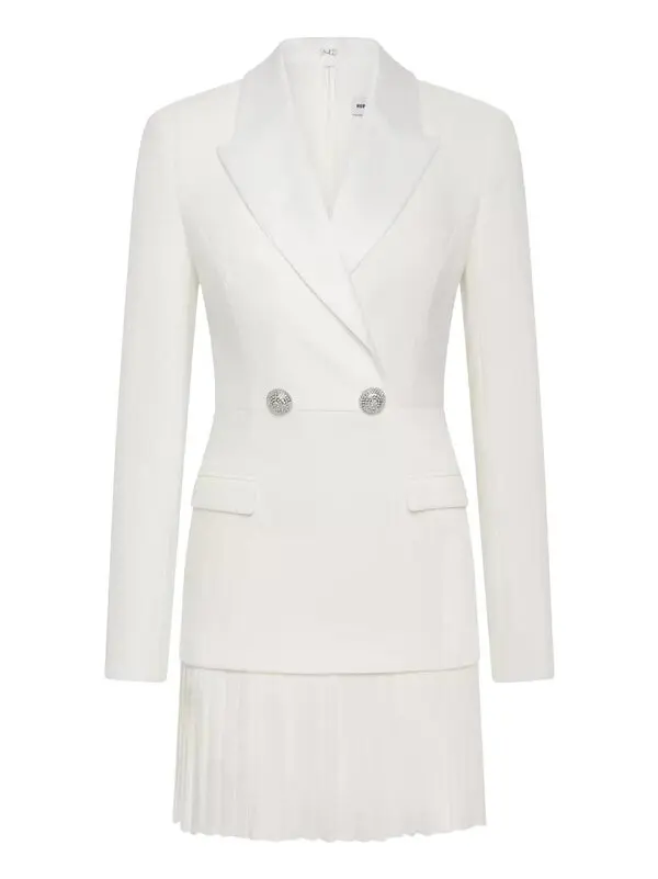 Rebecca Vallance Pleated Double-breasted Dress - Neutrals