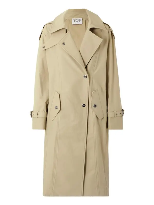 TWP Long Bogie Cotton-blend Gabardine Trench Coat - Neutrals