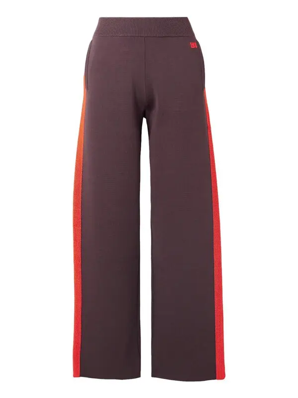 WALES BONNER Tide Striped Knitted Track Pants - Brown