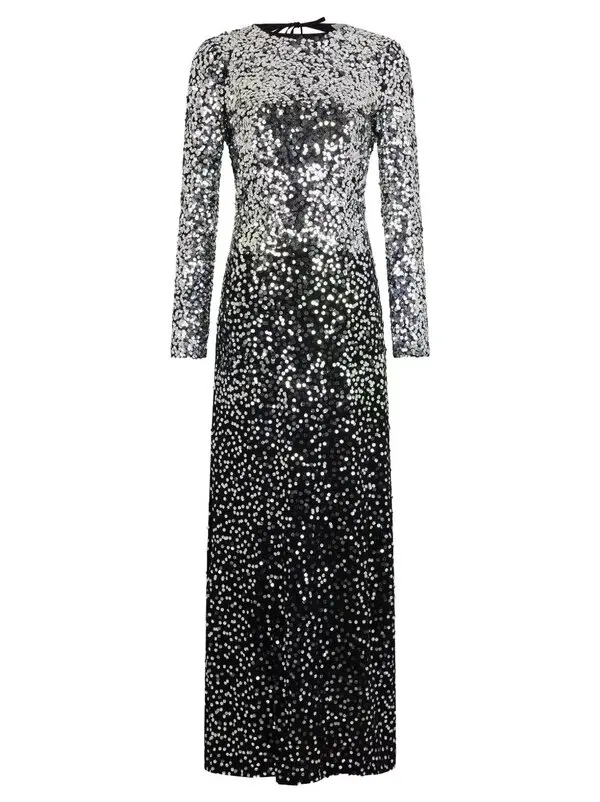 Rabanne Sequin Ombre-effect Long Dress - Silver