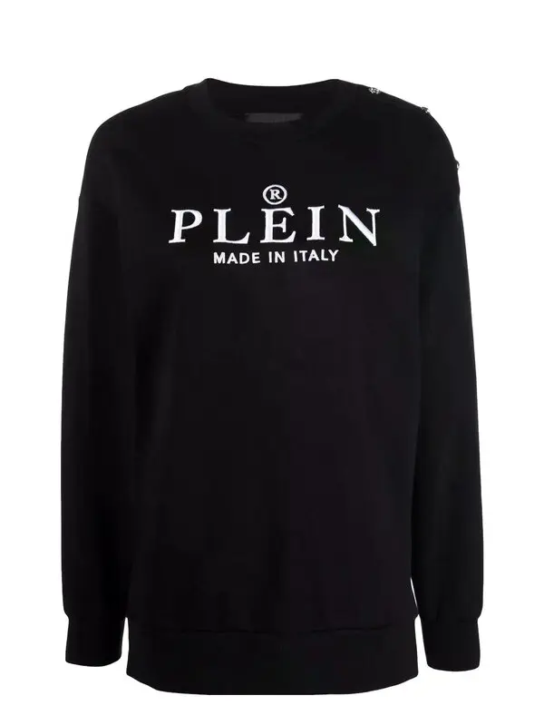 Philipp Plein Crewneck Sweatshirt With Logo Print - Black