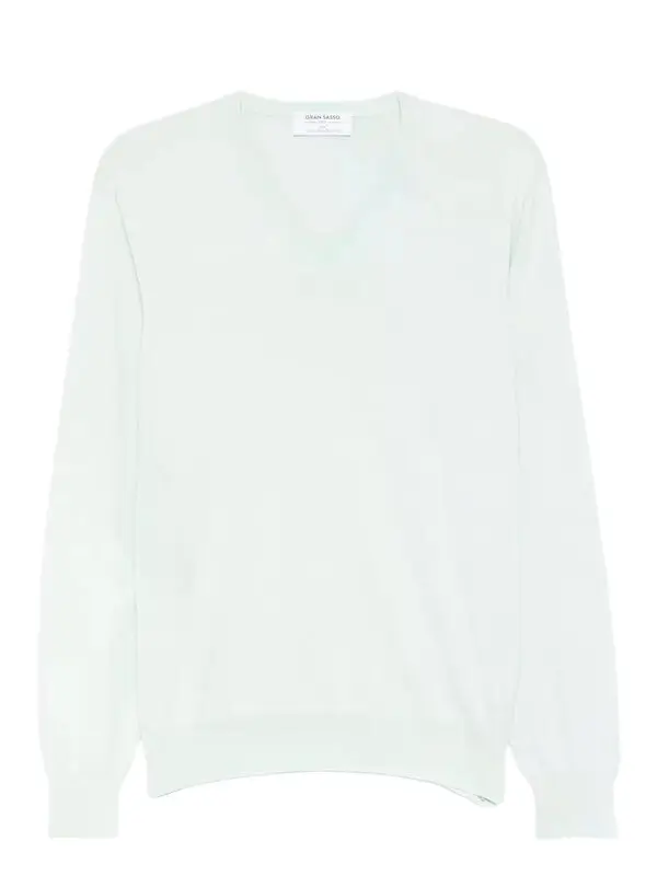 GRAN SASSO V-neck Long-sleeved Sweater - Green