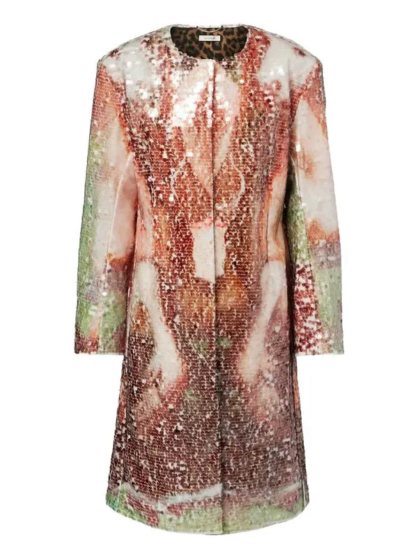 JACQUES WEI Sequined Open Front Coat - Multicoloured