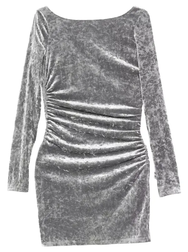 Patrizia Pepe Ruched Velvet Mini Dress - Grey