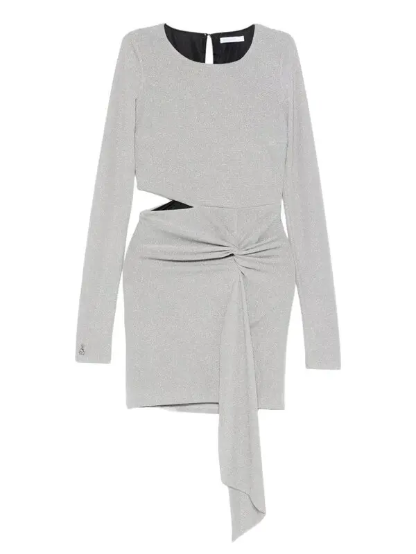 Patrizia Pepe Lurex Cut-out Mini Dress - Silver