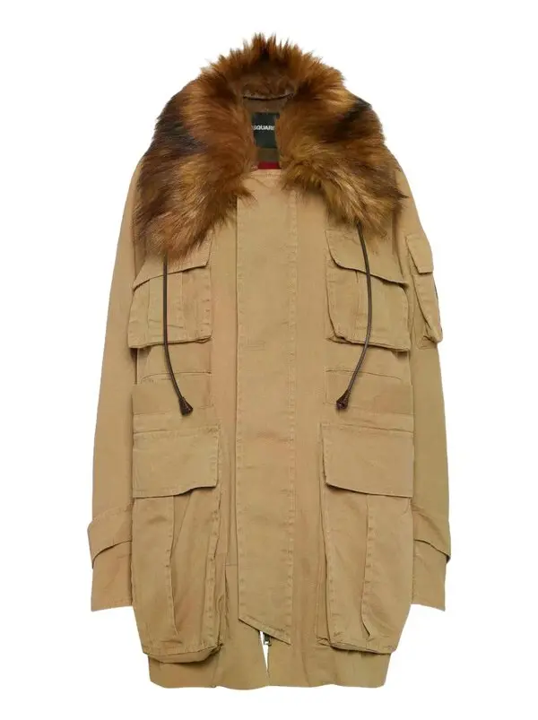 Dsquared2 Fur Collar Parka - Neutrals