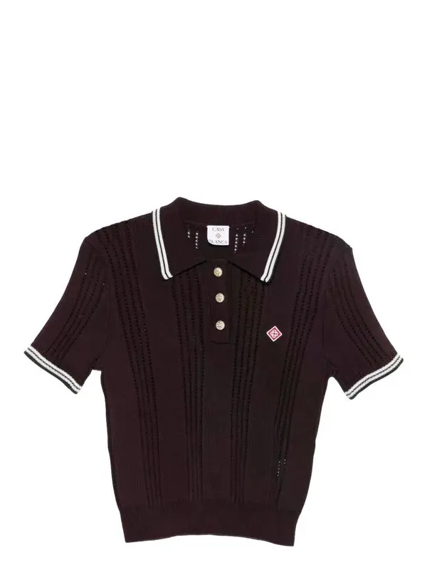 Casablanca Short-sleeved Knitted Polo Shirt - Red