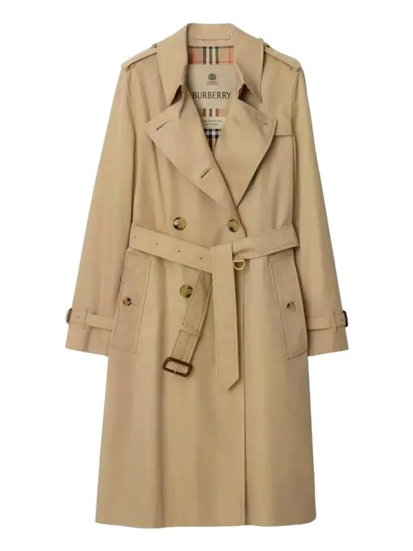 Burberry Kensington Belted Double-breasted Trench Coat - Brown