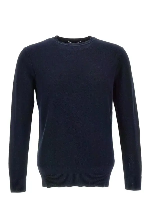 KANGRA Crew-neck Cotton Sweater - Blue