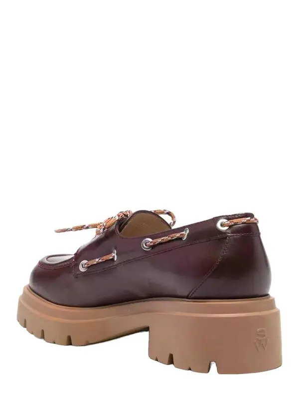 STUART WEITZMAN Chunky Leather Boat Shoes - Red