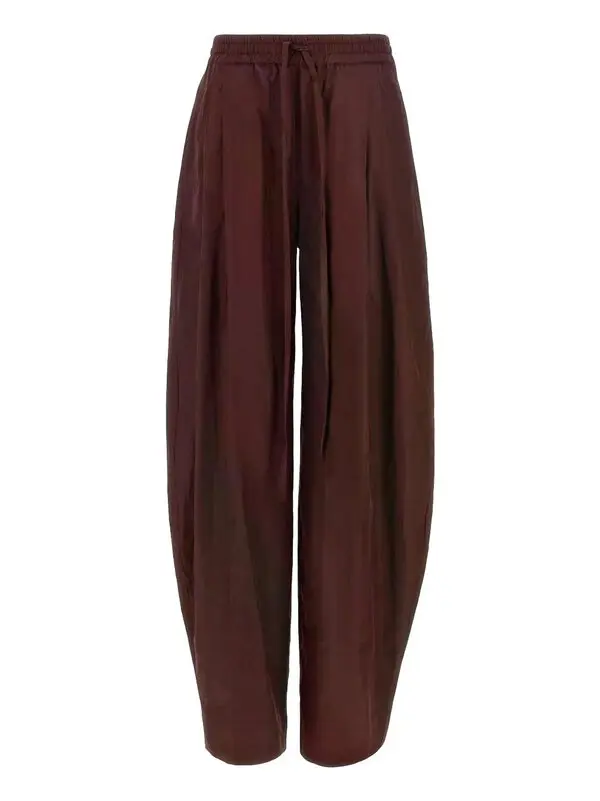 Andamane Pleated Tapered Trousers - Red