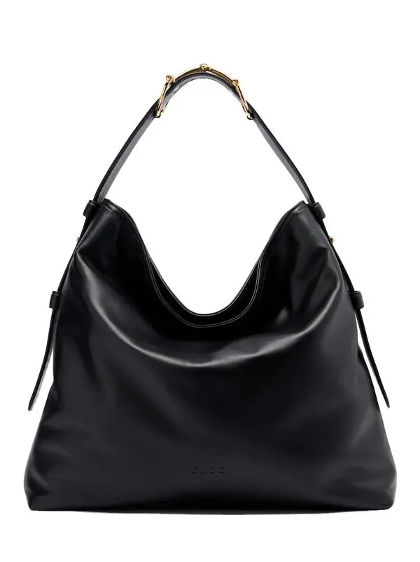 Gucci Beatrix Large Leather Shoulder Bag - Black