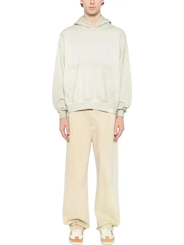 Izzue Appliqué-detail Cotton Hoodie - Neutrals