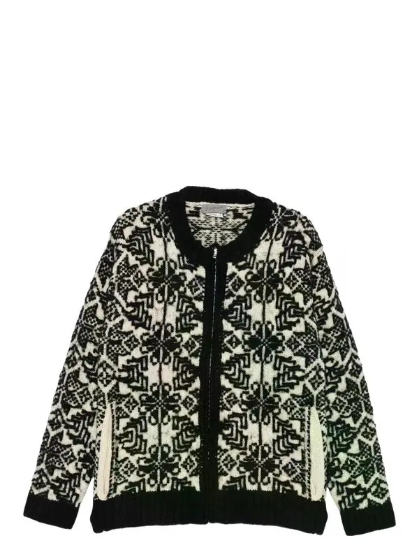 Yohji Yamamoto Wool Cardigan With Zip Fastening - Black