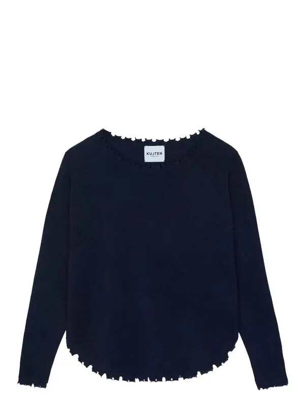 KUJTEN Mela Scalloped Sweater - Blue
