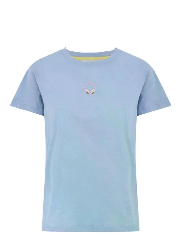 Mira Mikati Headphones Embroidered T-shirt - Blue