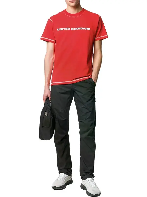 UNITED STANDARD Crew Neck Printed Logo T-shirt - Red
