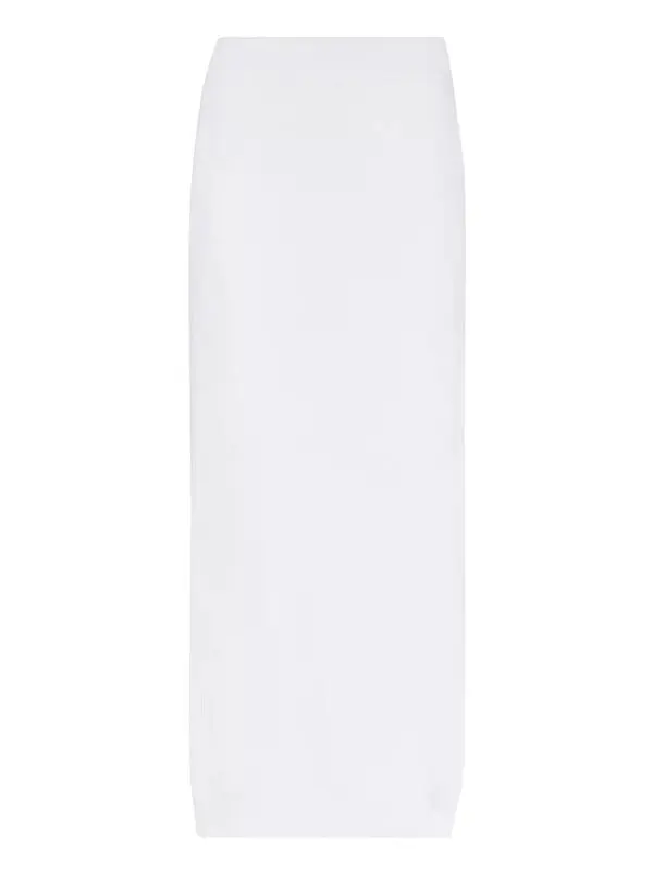Brunello Cucinelli High-waisted Ribbed Skirt - White