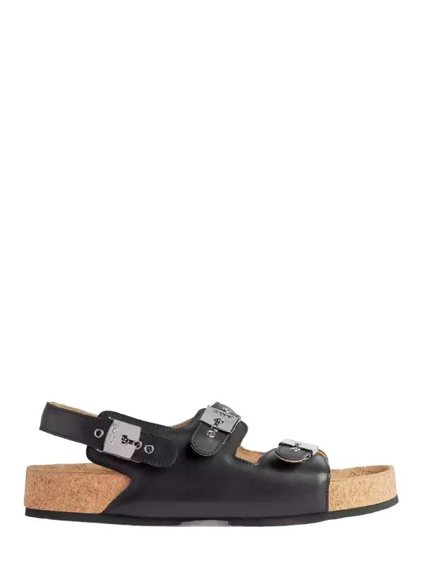 Balenciaga X Scholl Leather Sandals With Buckle Fastening - Black