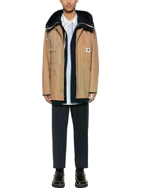 Carhartt Work In Progress Logo-appliqué Gabardine Tapered Trousers - Blue