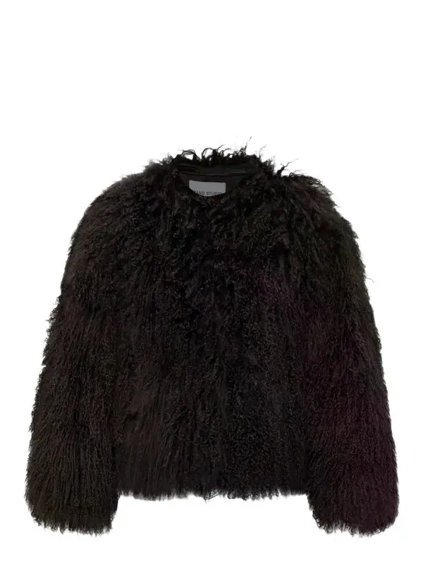 STAND STUDIO Lamb Fur Jacket - Brown