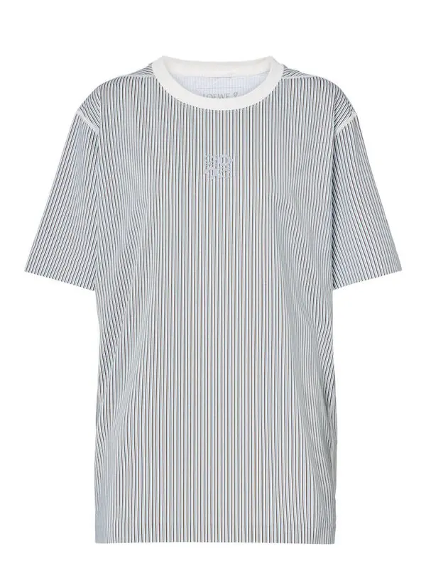 Loewe Embroidered Striped T-shirt - Multicoloured
