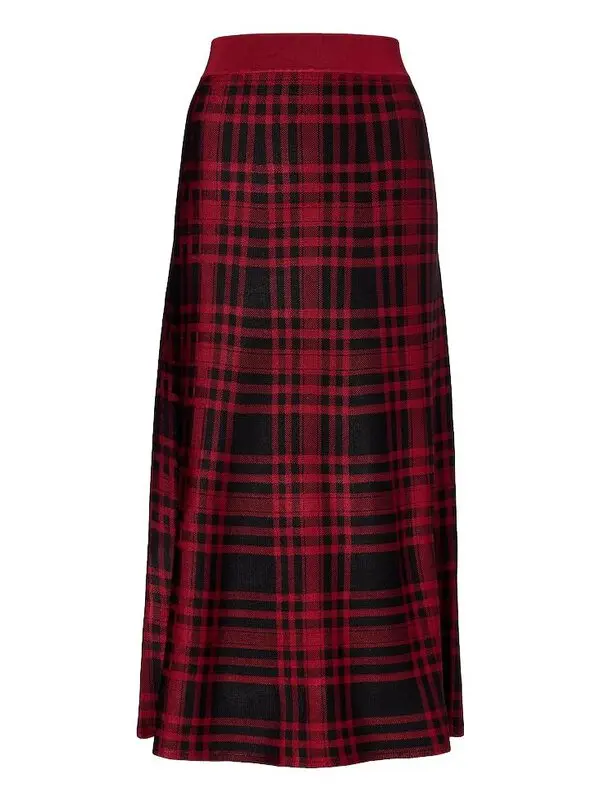 Polo Ralph Lauren Plaid Midi Skirt - Red